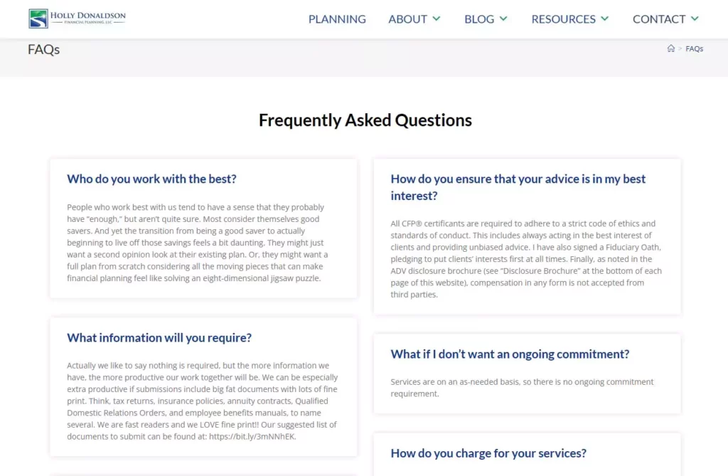 Holly Donaldson Financial Planning - Moore Web Exposure